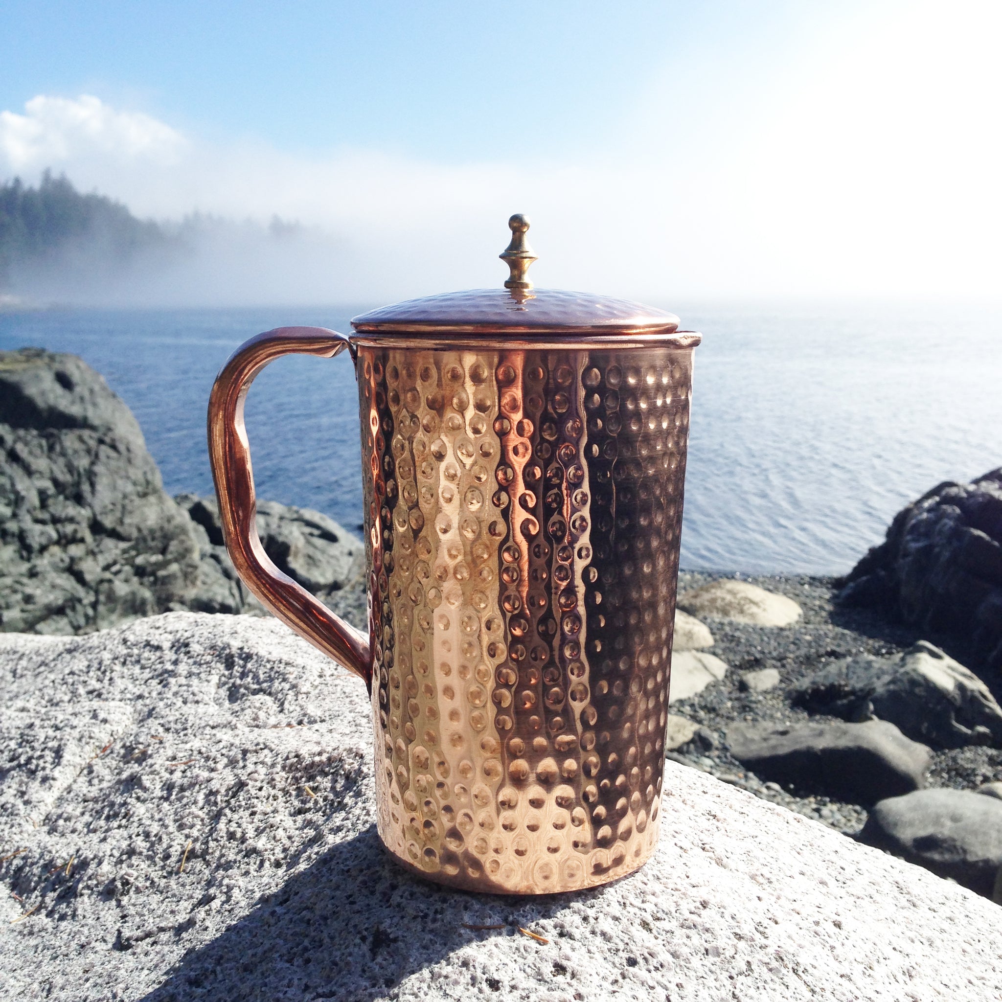 Copper Water Pitcher | Ayurveda | Handmade | 100% Pure | Hammered ...