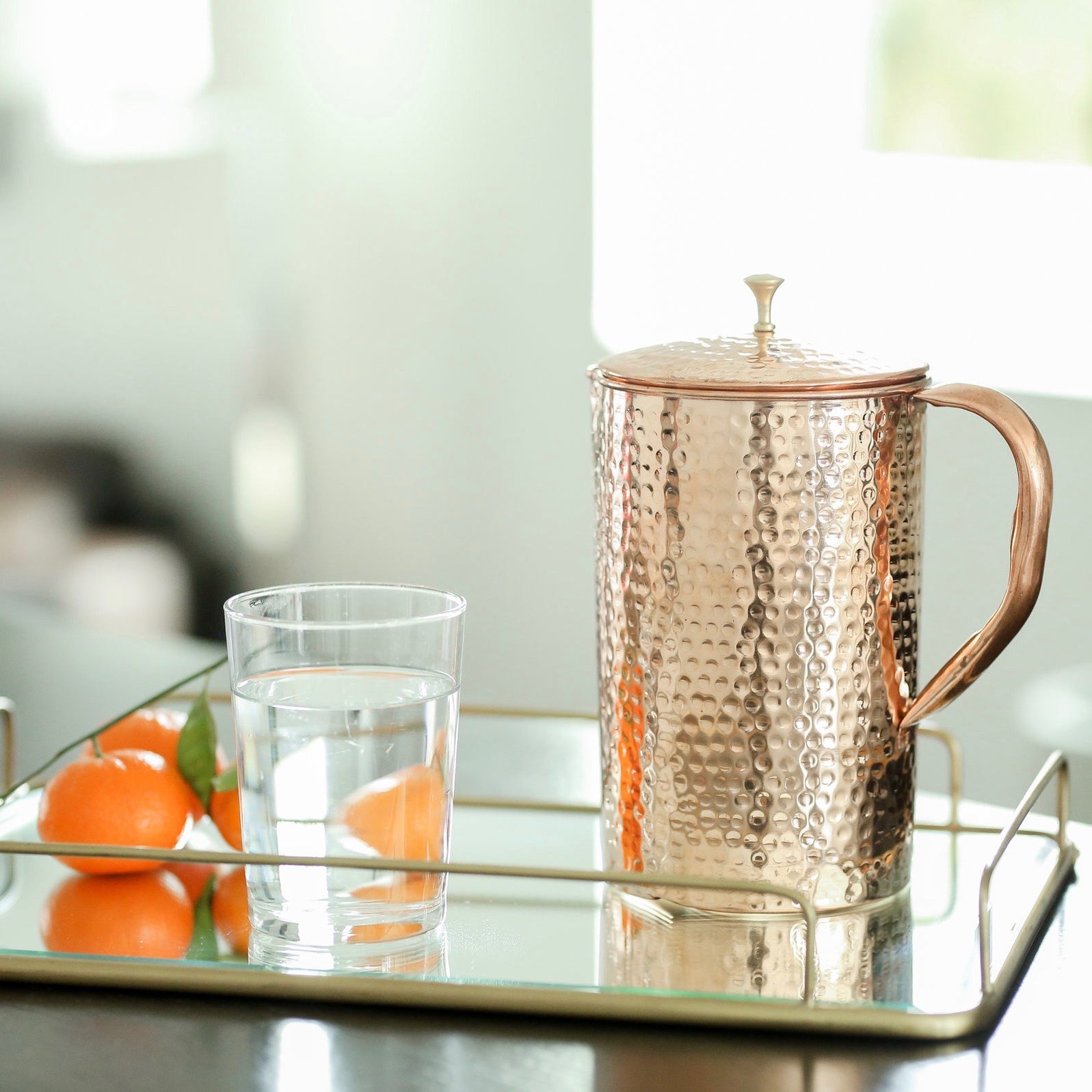 Copper Water Pitcher | Ayurveda | Handmade | 100% Pure | Hammered ...